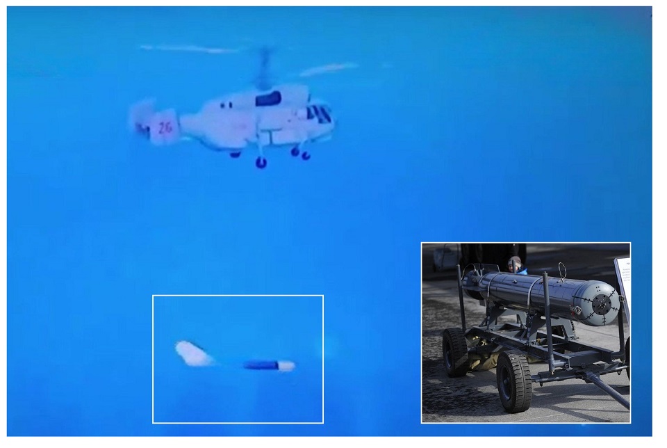 Vietnam Navy Ka-28 Helicopters Fire APRP-2 Anti-Submarine Missile ...